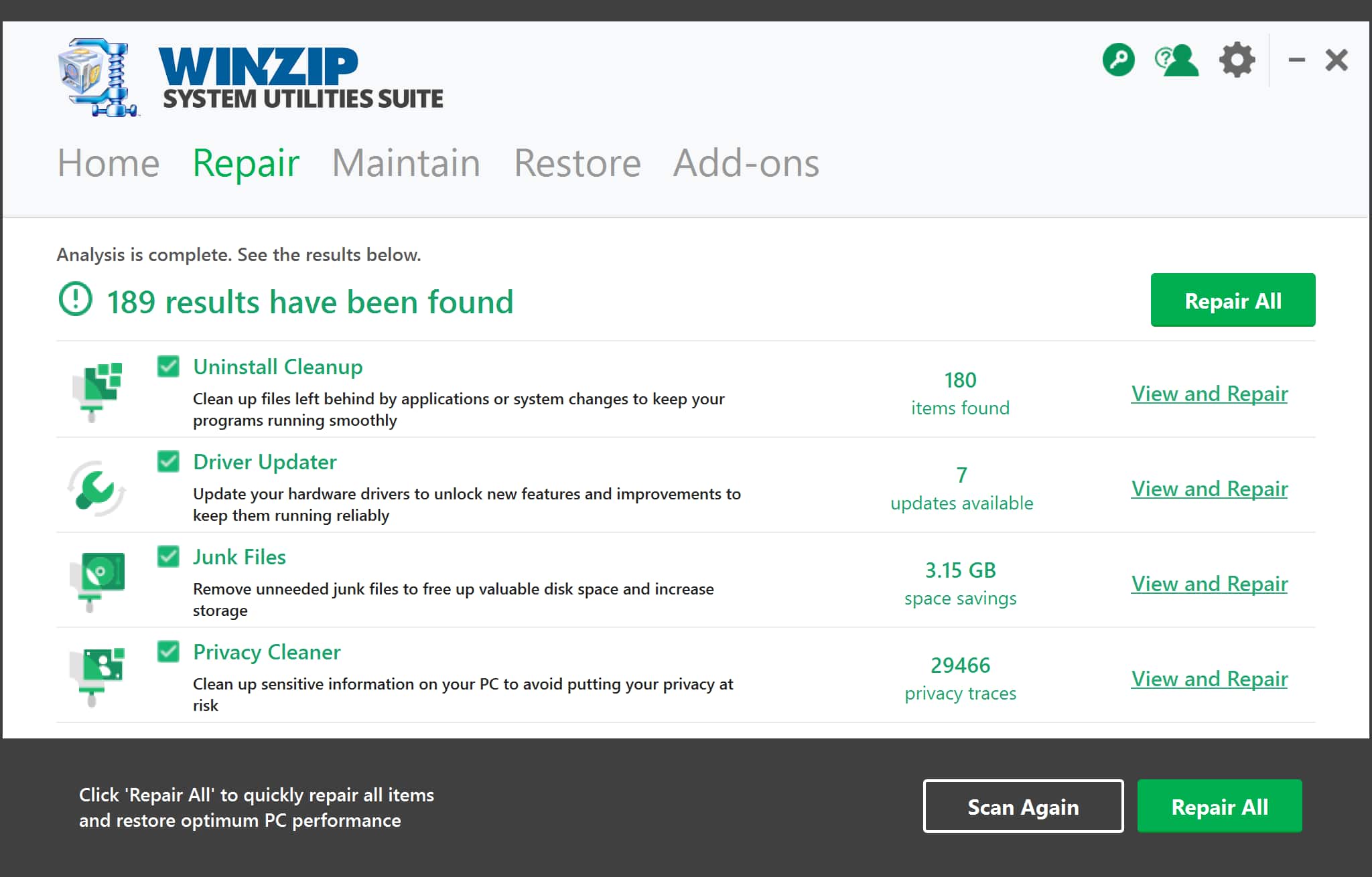 WinZip System Utilities Suite | System Optimizers
